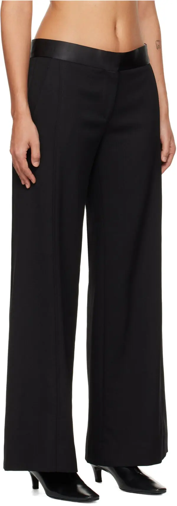 Victoria Beckham Wide-leg Satin-trim Trousers
