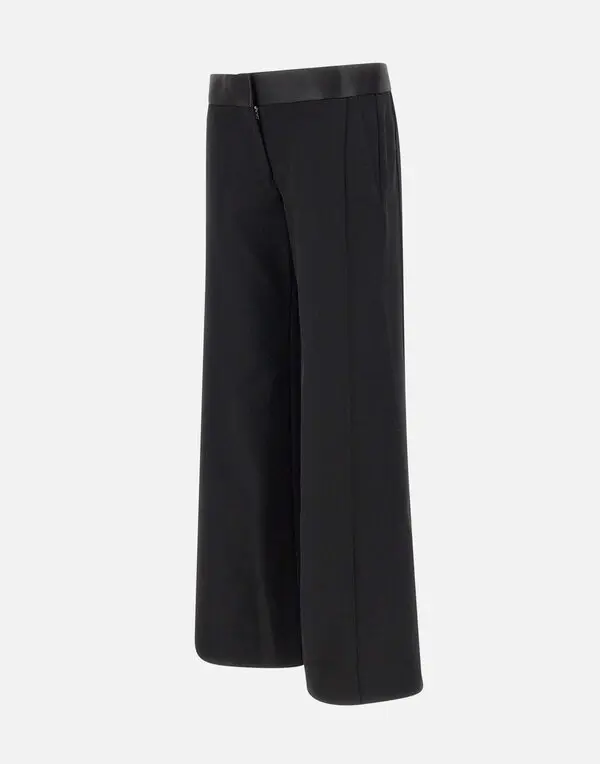 Victoria Beckham Wide-leg Satin-trim Trousers
