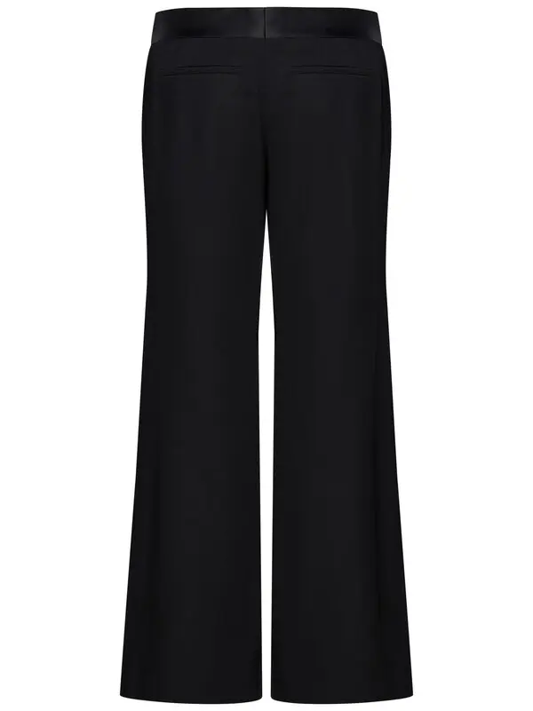 Victoria Beckham Wide-leg Satin-trim Trousers