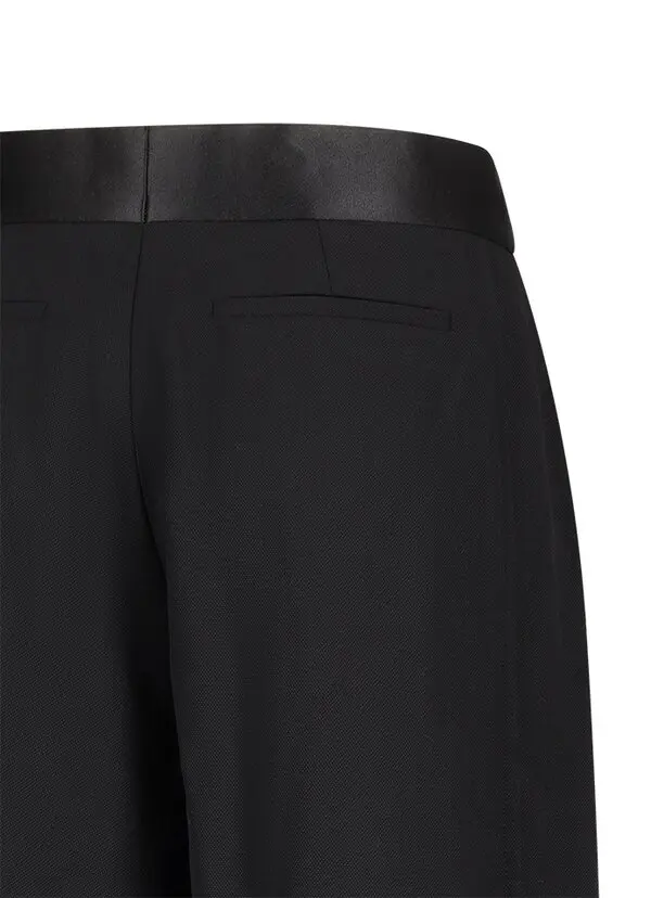 Victoria Beckham Wide-leg Satin-trim Trousers