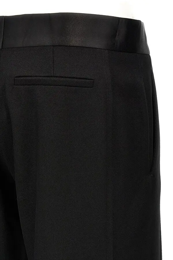 Victoria Beckham Wide-leg Satin-trim Trousers