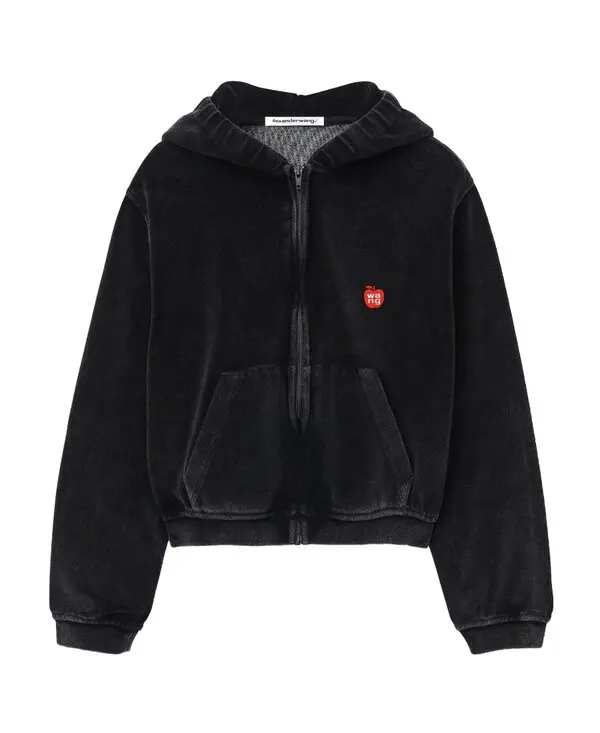 Alexander Wang Full Zip Velvet Hoodie