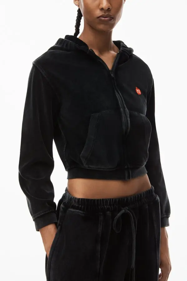 Alexander Wang Full Zip Velvet Hoodie