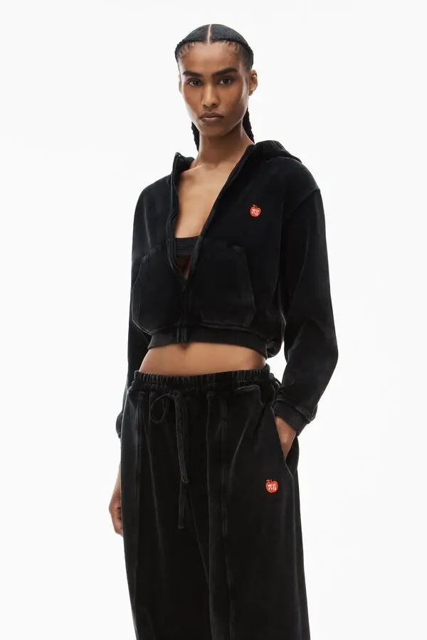 Alexander Wang Full Zip Velvet Hoodie