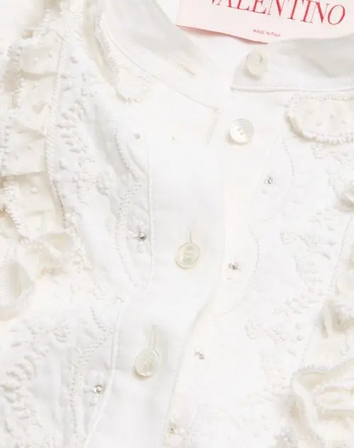 Valentino Garavani Embroidered Ruffle Blouse