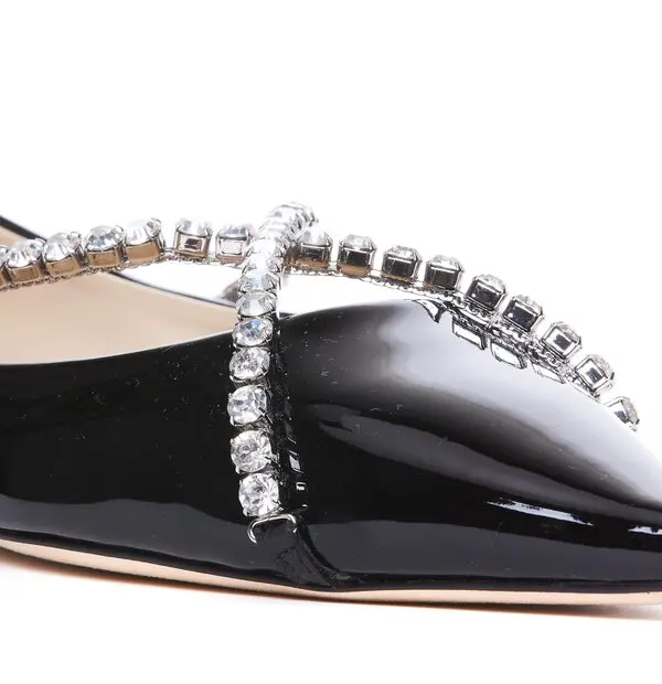 JIMMY CHOO Genevi Crystal-embellished Ballerina Flats - Black
