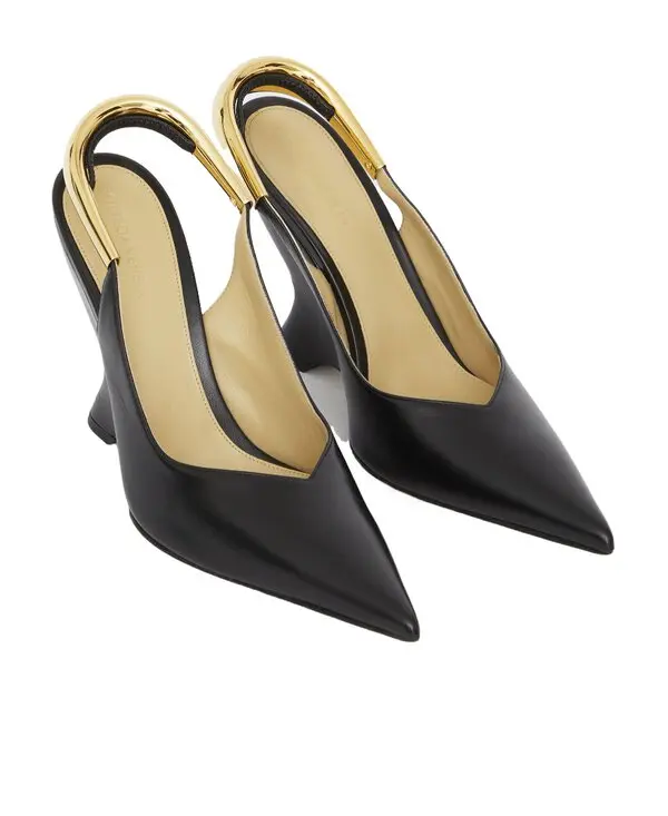 Bottega Veneta Pointed-toe Slingback Pumps - Black