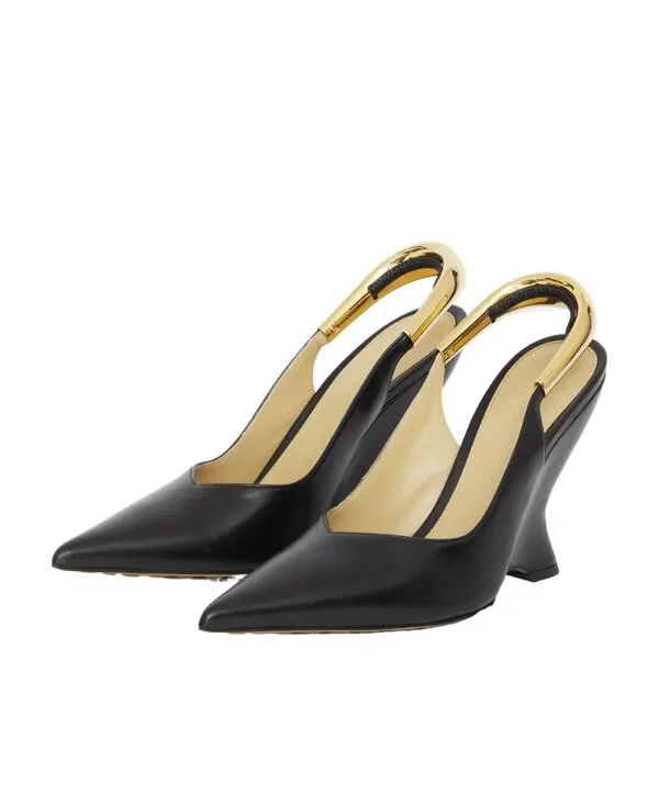 Bottega Veneta Pointed-toe Slingback Pumps - Black