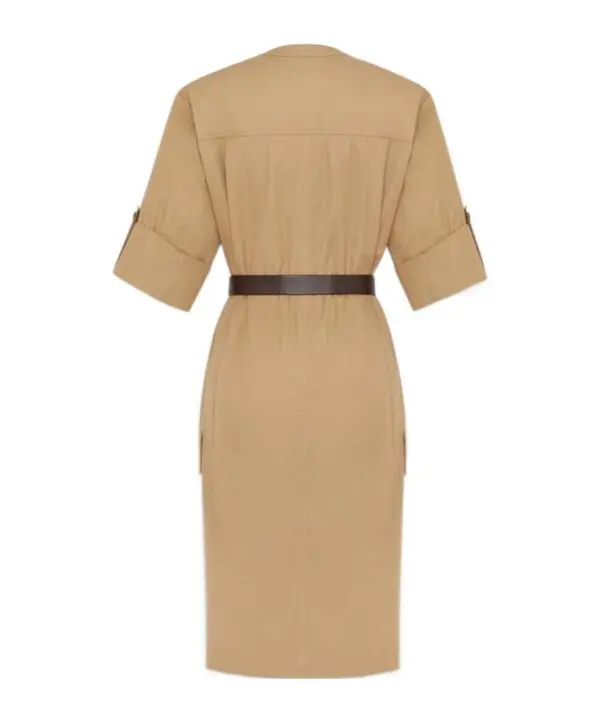 Saint Laurent Belted Midi Dress