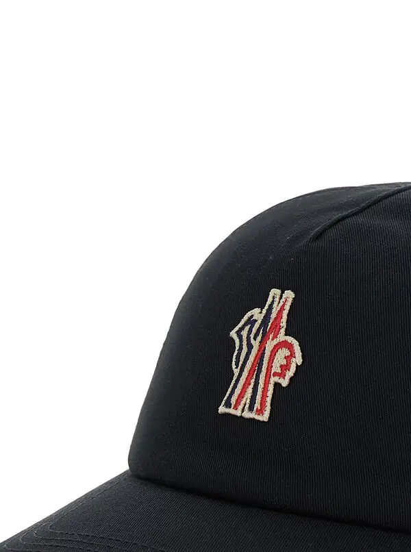 Moncler Gabardine Baseball Cap With Logo Embroidery - Black