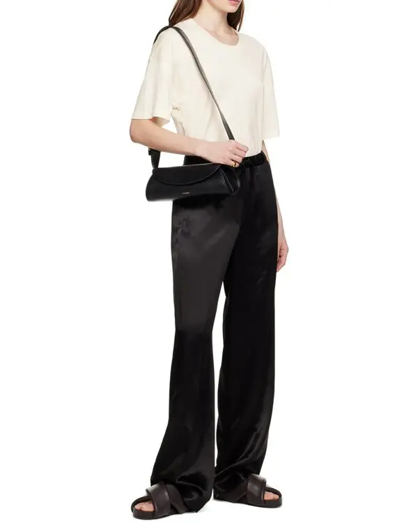 JIL SANDER Small Cannolo Shoulder Bag - Black