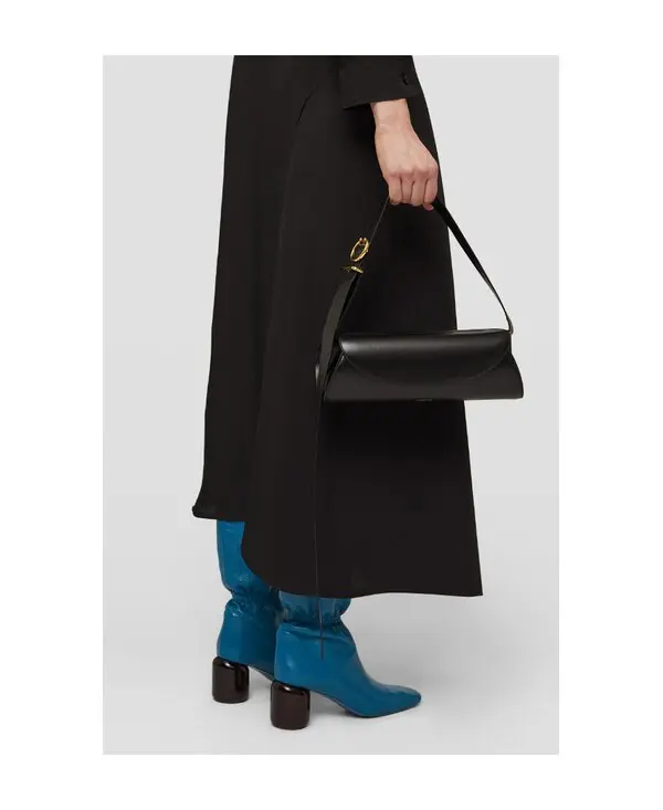 JIL SANDER Small Cannolo Shoulder Bag - Black