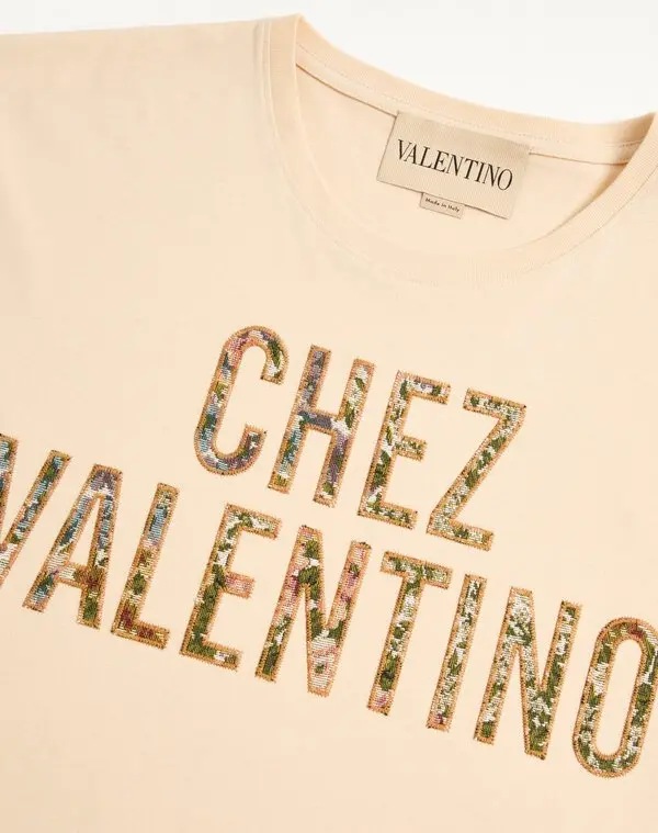 Valentino Garavani Chez Floral Embroidered T-shirt - Birch