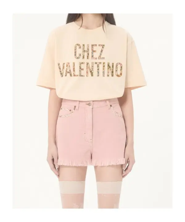 Valentino Garavani Chez Floral Embroidered T-shirt - Birch