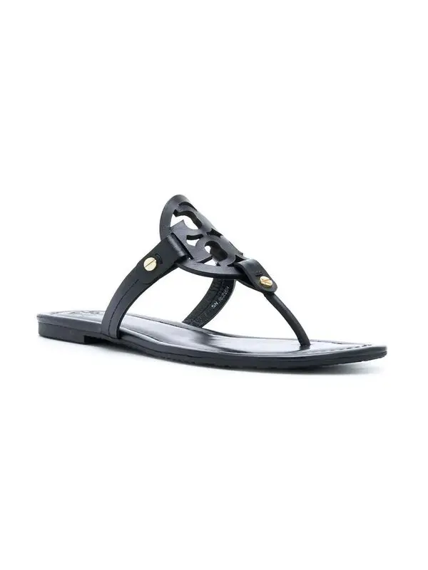 Tory Burch Miller Flat Sandals - Black