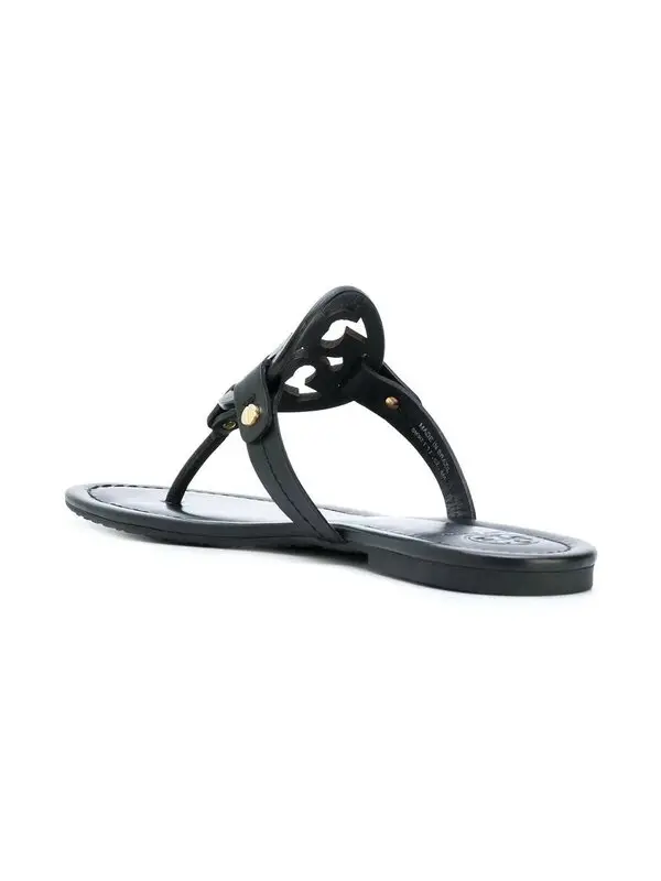 Tory Burch Miller Flat Sandals - Black