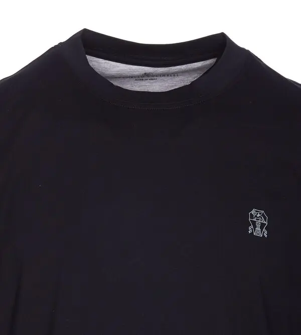 Brunello Cucinelli Logo Printed Crewneck T-shirt - No