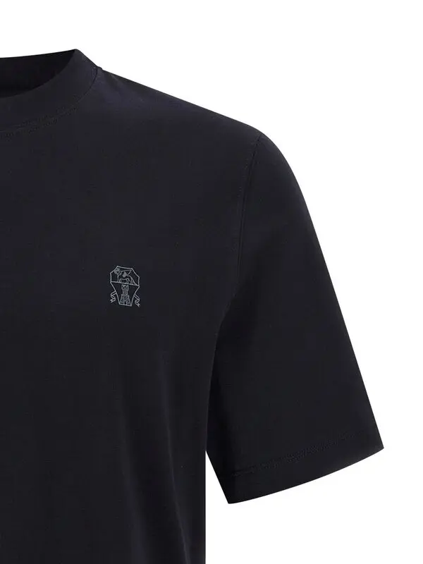 Brunello Cucinelli Logo Printed Crewneck T-shirt - No