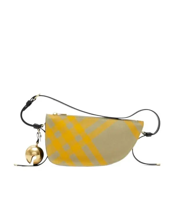Burberry Sling Shield Check-pattern Zipped Shoulder Bag - Hunter Beige