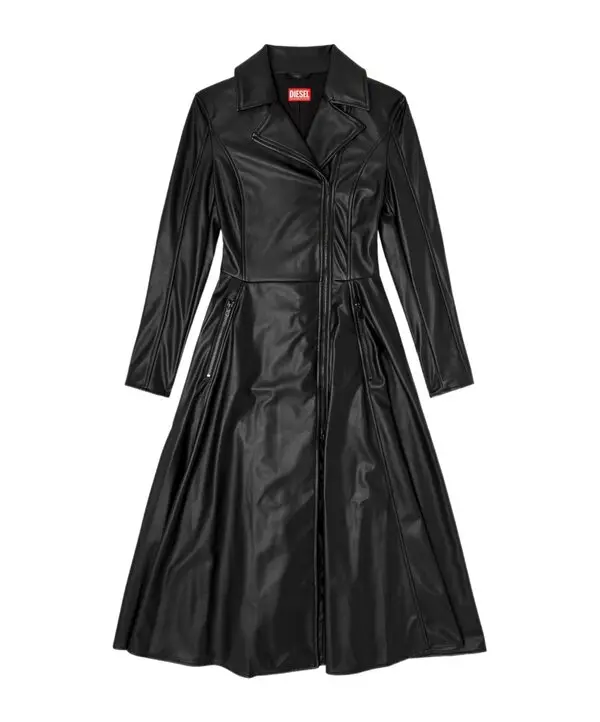 DIESEL® D-dragon Midi Coat Dress - Black