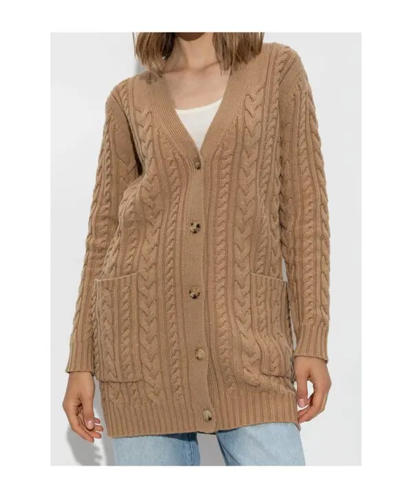 Max Mara V-neck Cable Knit Cardigan