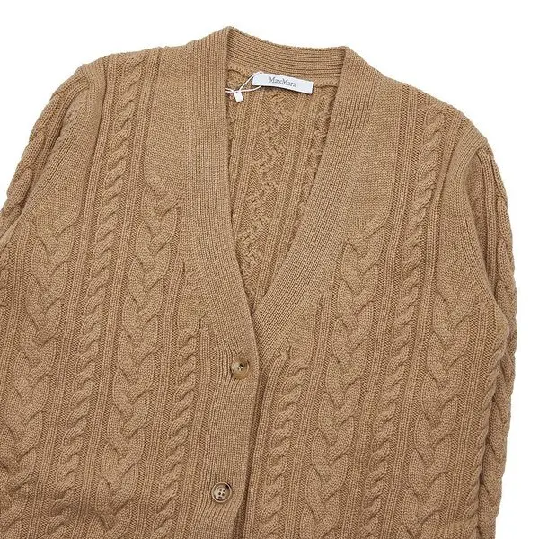 Max Mara V-neck Cable Knit Cardigan