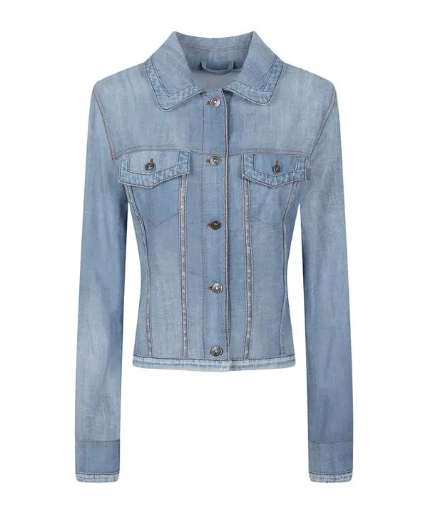 Ermanno Scervino Fitted Buttoned Denim Jacket