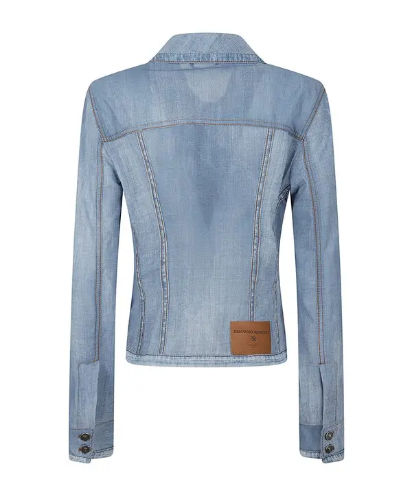 Ermanno Scervino Fitted Buttoned Denim Jacket