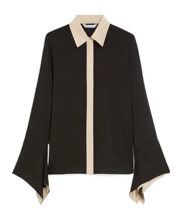 Max Mara Curved Hem Drop-shoulder Shirt - Black