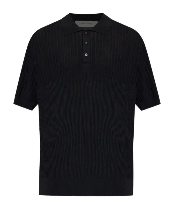 GOLDEN GOOSE Striped Ribbed Polo Shirt