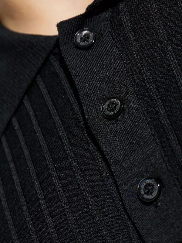 GOLDEN GOOSE Striped Ribbed Polo Shirt