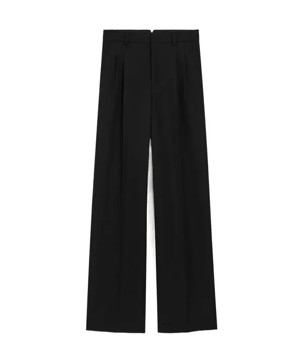 AMI Paris Straight Leg Trousers With Logo Belt Detail