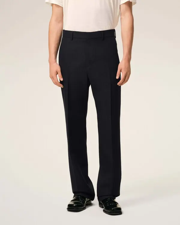 AMI Paris Straight Leg Trousers With Logo Belt Detail
