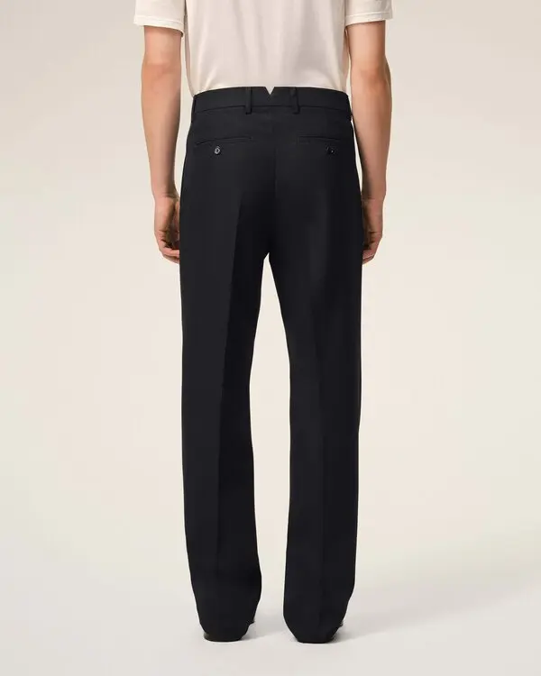 AMI Paris Straight Leg Trousers With Logo Belt Detail