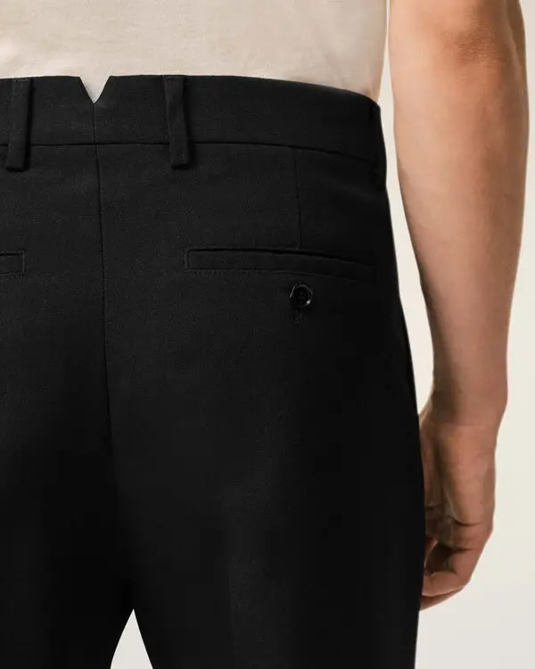 AMI Paris Straight Leg Trousers With Logo Belt Detail