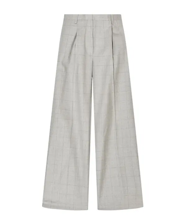 Dries Van Noten Plaid Pleated Trousers - Grey