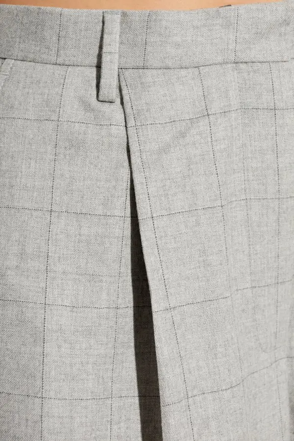 Dries Van Noten Plaid Pleated Trousers - Grey