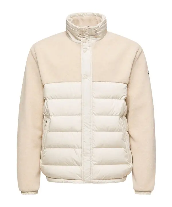 Moncler Mistral Teddy Short Puffer Jacket - Light Beige