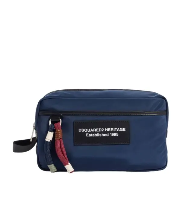 Dsquared2 Logo Zip Toiletry Bag - Navy Blue