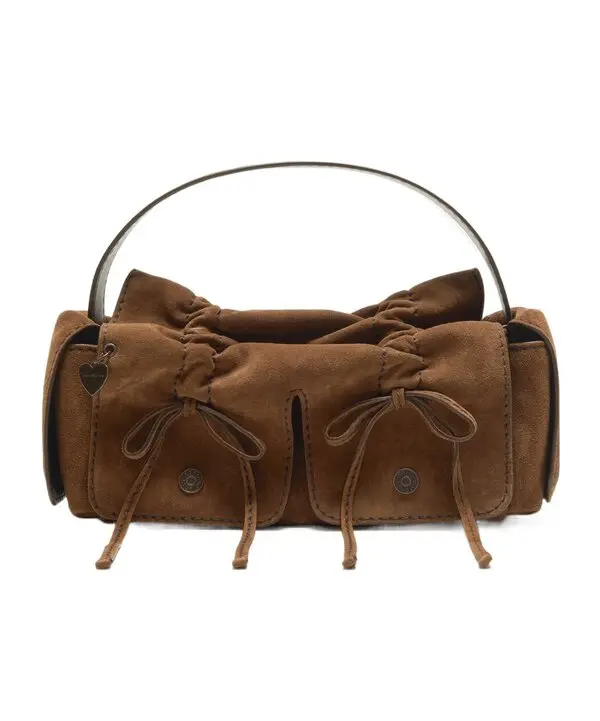Acne Studios Drawstring-detail Leather Shoulder Bag - Brown