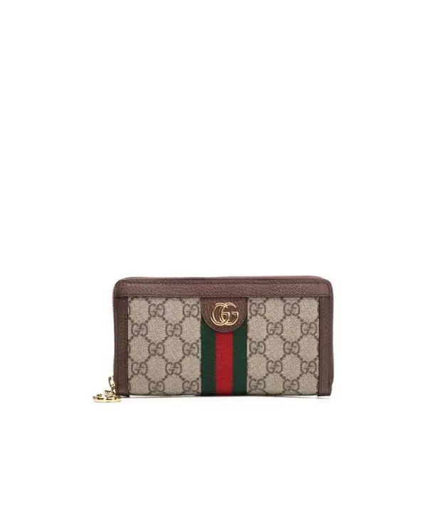 Gucci Ophidia Gg Zip Around Wallet - Black
