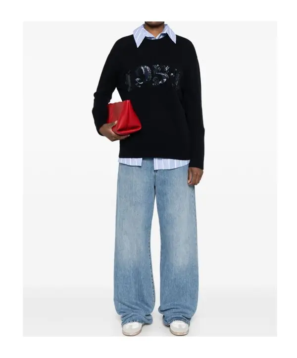Max Mara Plata Logo Embellished Crewneck Jumper