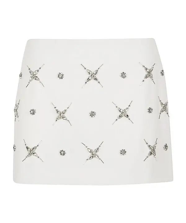 Pinko Embellished Double-layer Mini Skirt - White