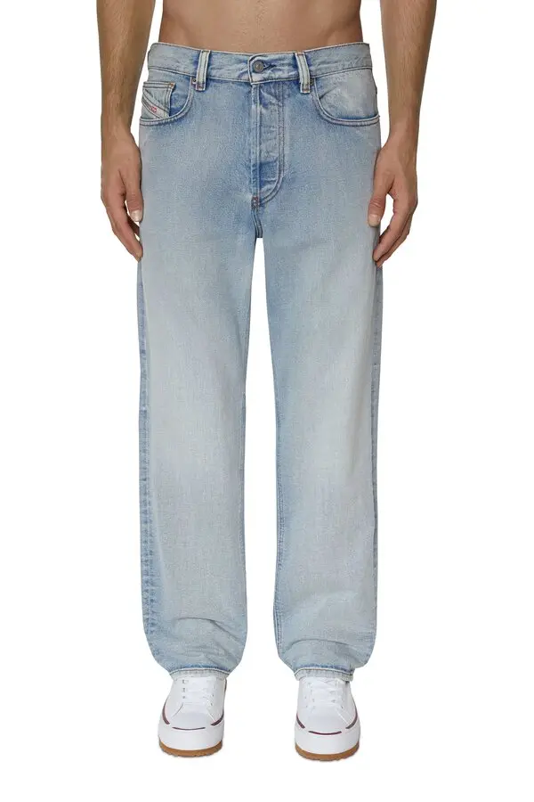 DIESEL® Logo Patch Straight Leg Jeans