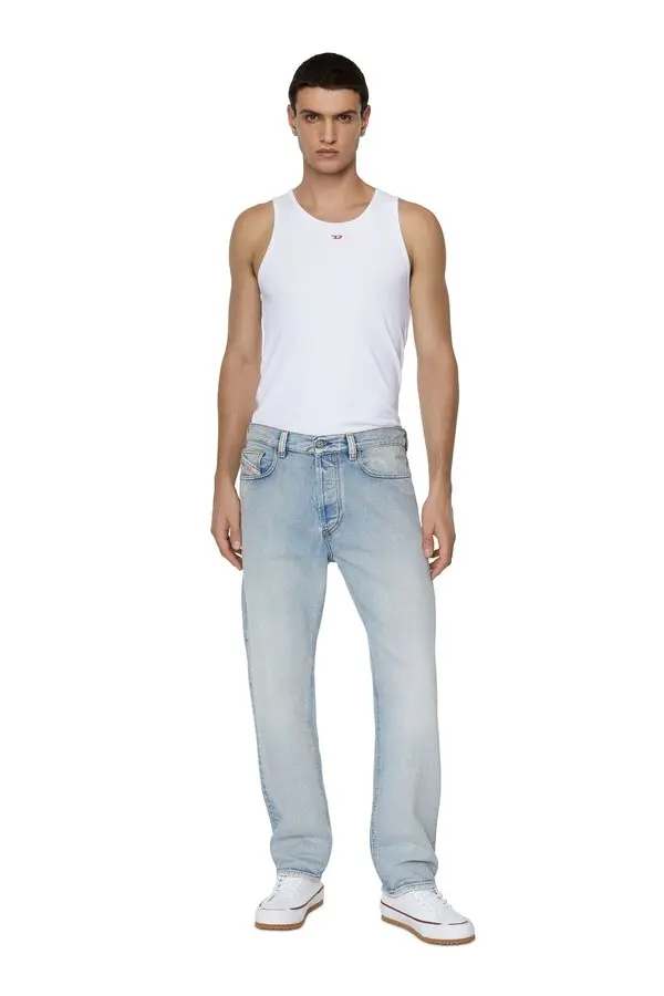 DIESEL® Logo Patch Straight Leg Jeans