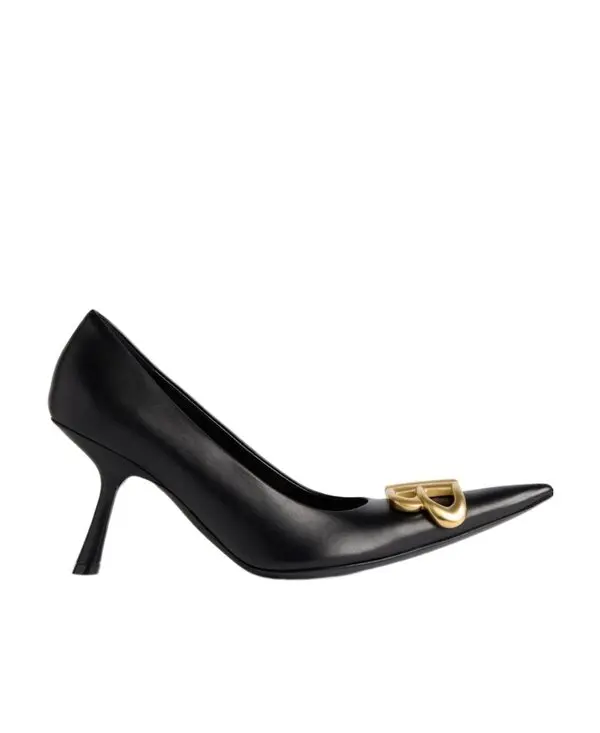 Balenciaga Logo Plaque Pointed-toe Heels