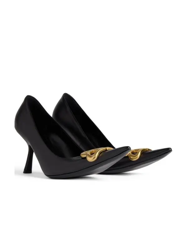 Balenciaga Logo Plaque Pointed-toe Heels