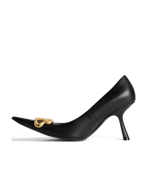 Balenciaga Logo Plaque Pointed-toe Heels