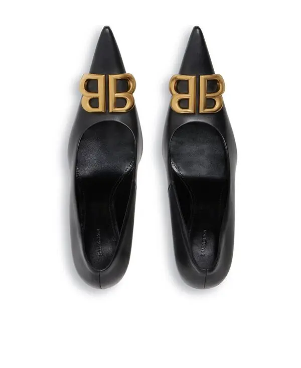Balenciaga Logo Plaque Pointed-toe Heels