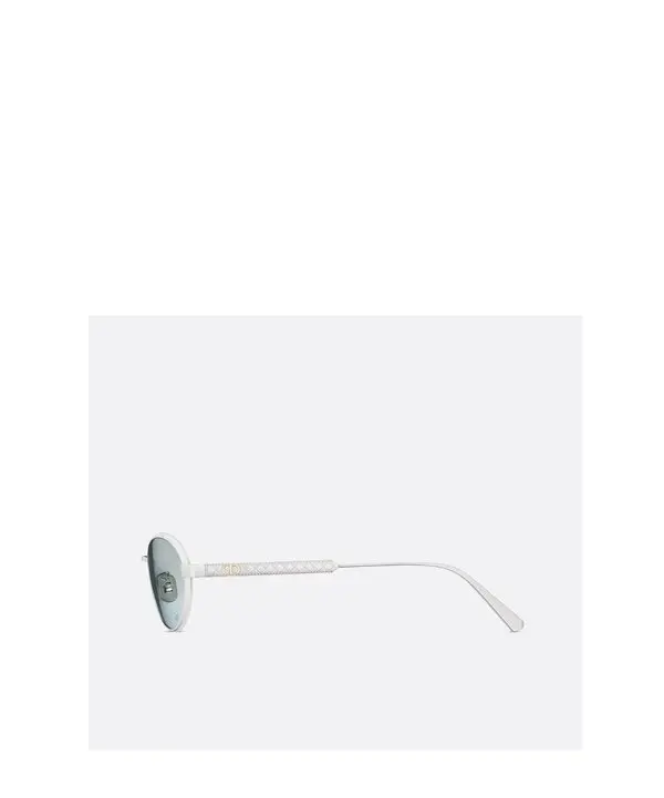Dior Oval Sunglasses With Silver-tone Metal Frame And Engraved Cannage Pattern